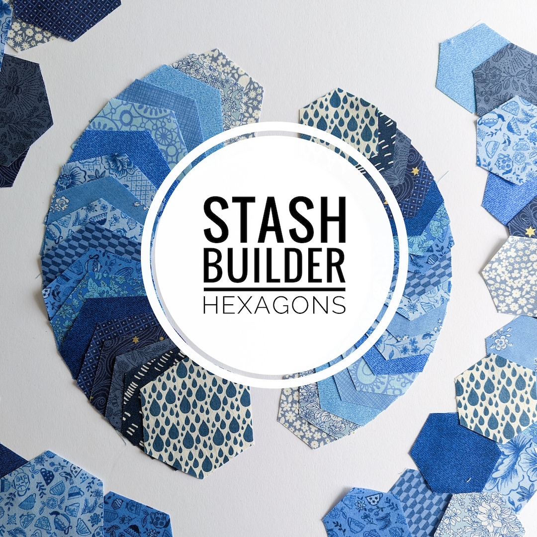 True Blue - Stash Builder - Pre Cut Fabric Hexagons - EPP Hexies - Etsy