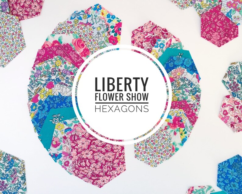 Liberty - Flower Show Bright - Pre Cut Fabric Hexagons - EPP Hexies - Etsy