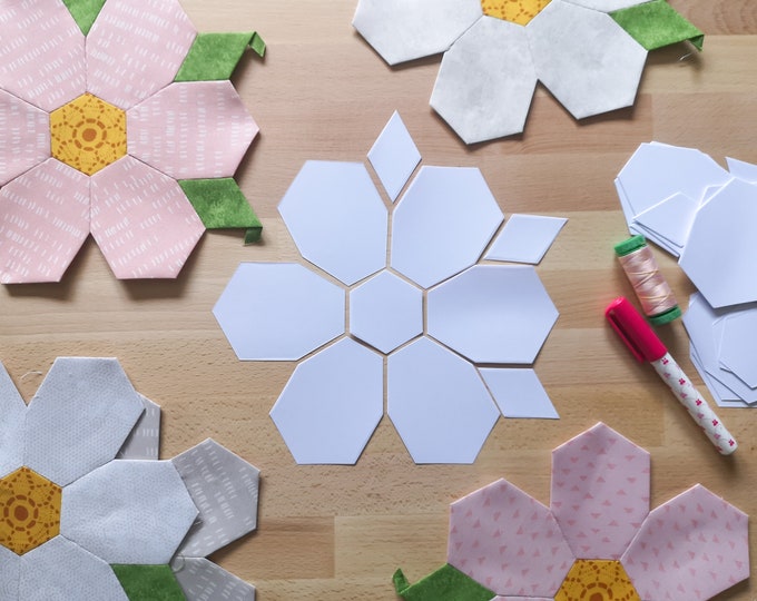 Pre-cut Geranium XL Paper Templates for English Paper Piecing ...