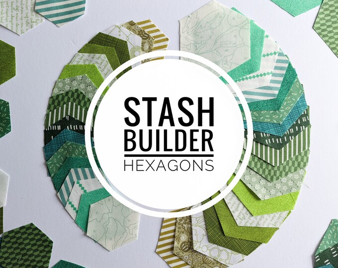 Green - Stash Builder - Pre Cut Fabric Hexagons - EPP Hexies - Etsy