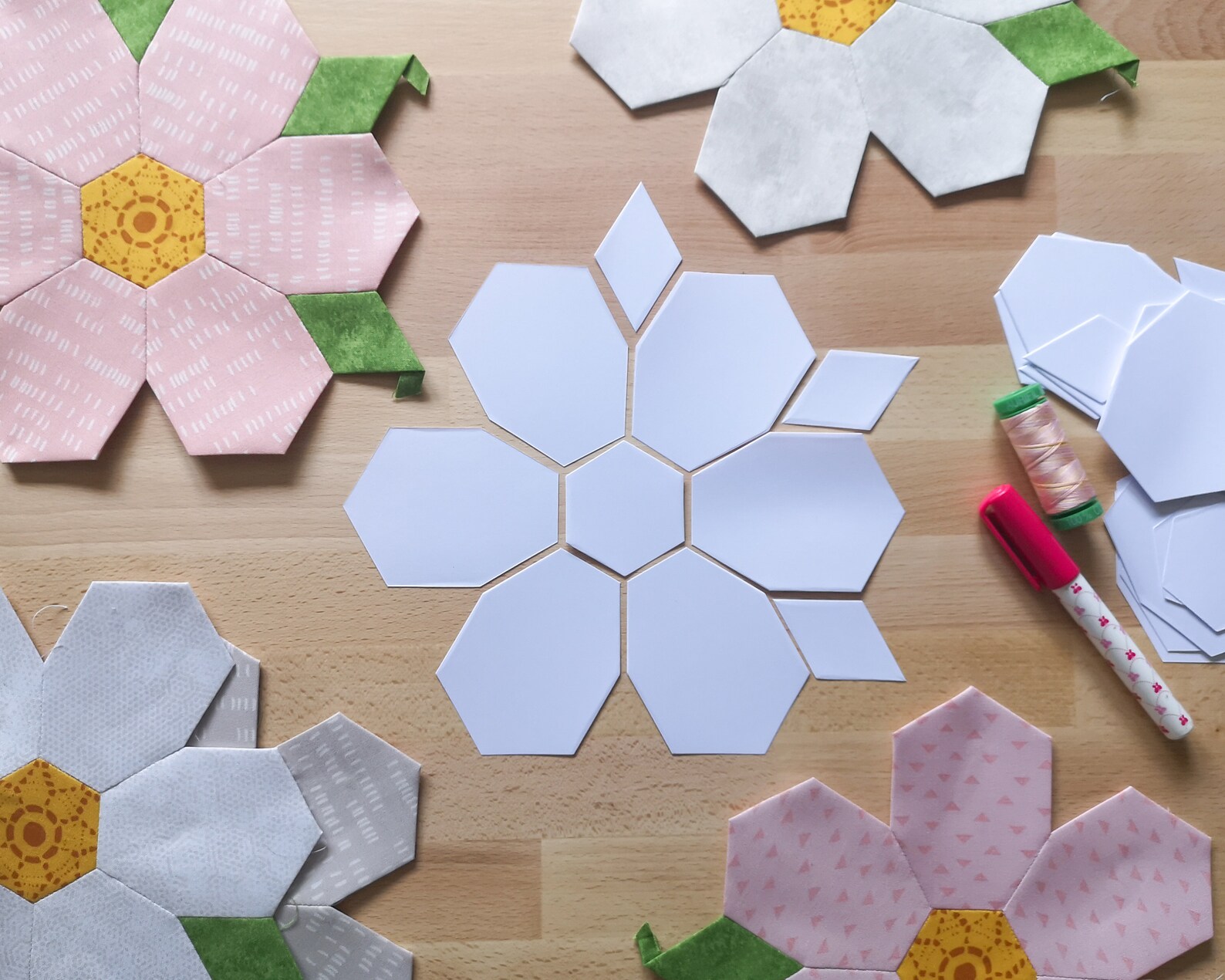 Bulk Pack - Pre-cut Geranium Paper Templates for English Paper Piecing ...