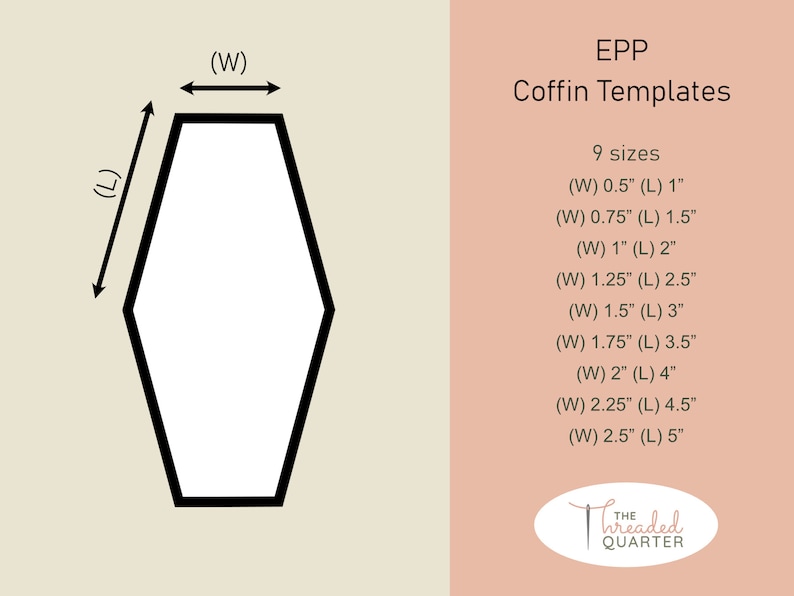 9 Sizes Printable Coffin EPP Templates PDF Instant Download - Etsy