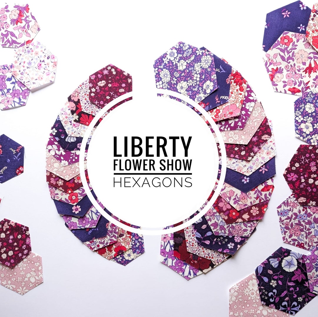 Liberty Flower Show Botanical Jewel Pre Cut Fabric Hexagons EPP Hexies ...
