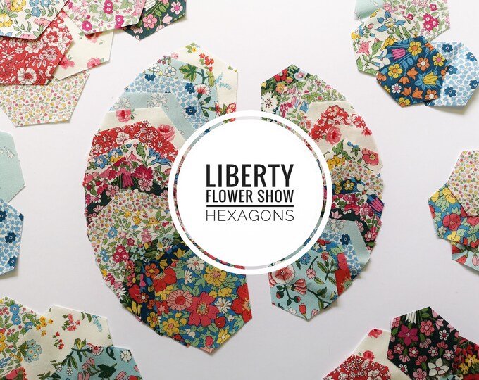 Liberty - Flower Show Mid Summer - Pre Cut Fabric Hexagons - EPP Hexies ...