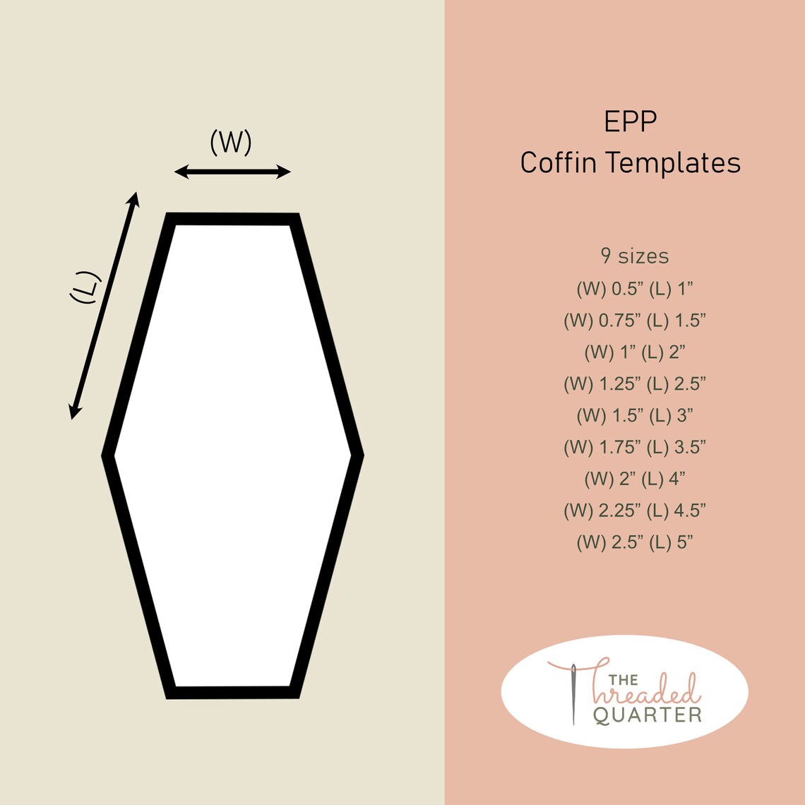 9 Sizes Printable Coffin EPP Templates PDF Instant Download - Etsy