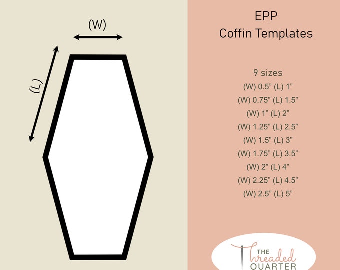 9 Sizes Printable Coffin EPP Templates PDF Instant Download - Etsy