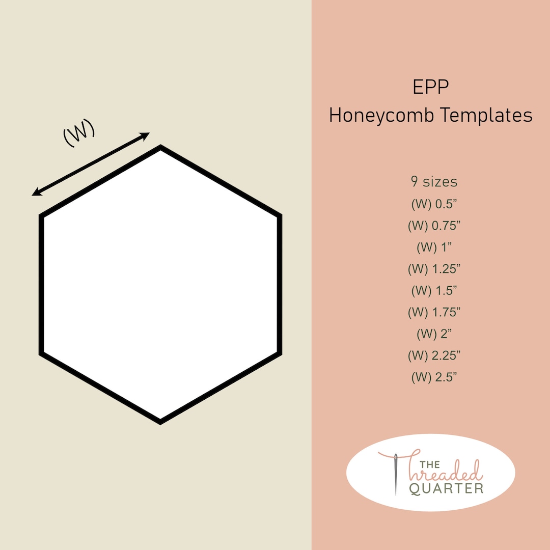 9 Sizes Printable Hexagon EPP Templates PDF Instant Download - Etsy