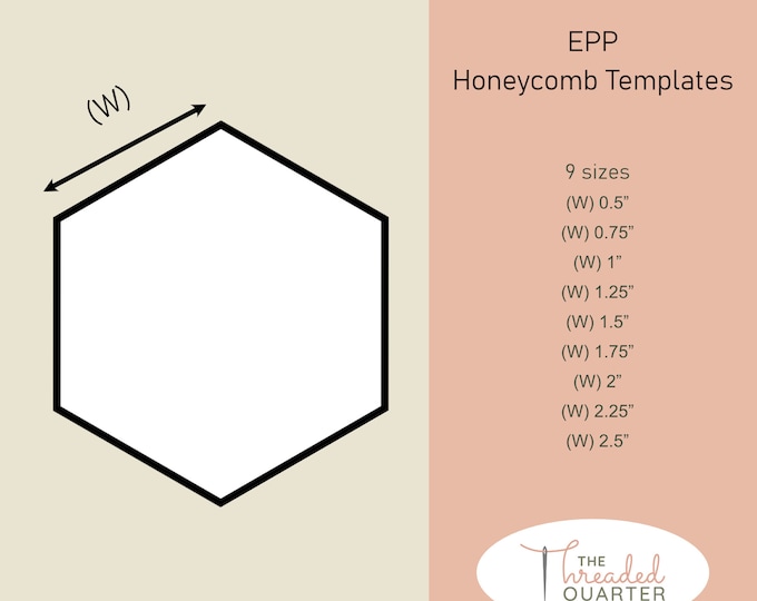 9 Sizes Printable Hexagon EPP Templates PDF Instant Download - Etsy