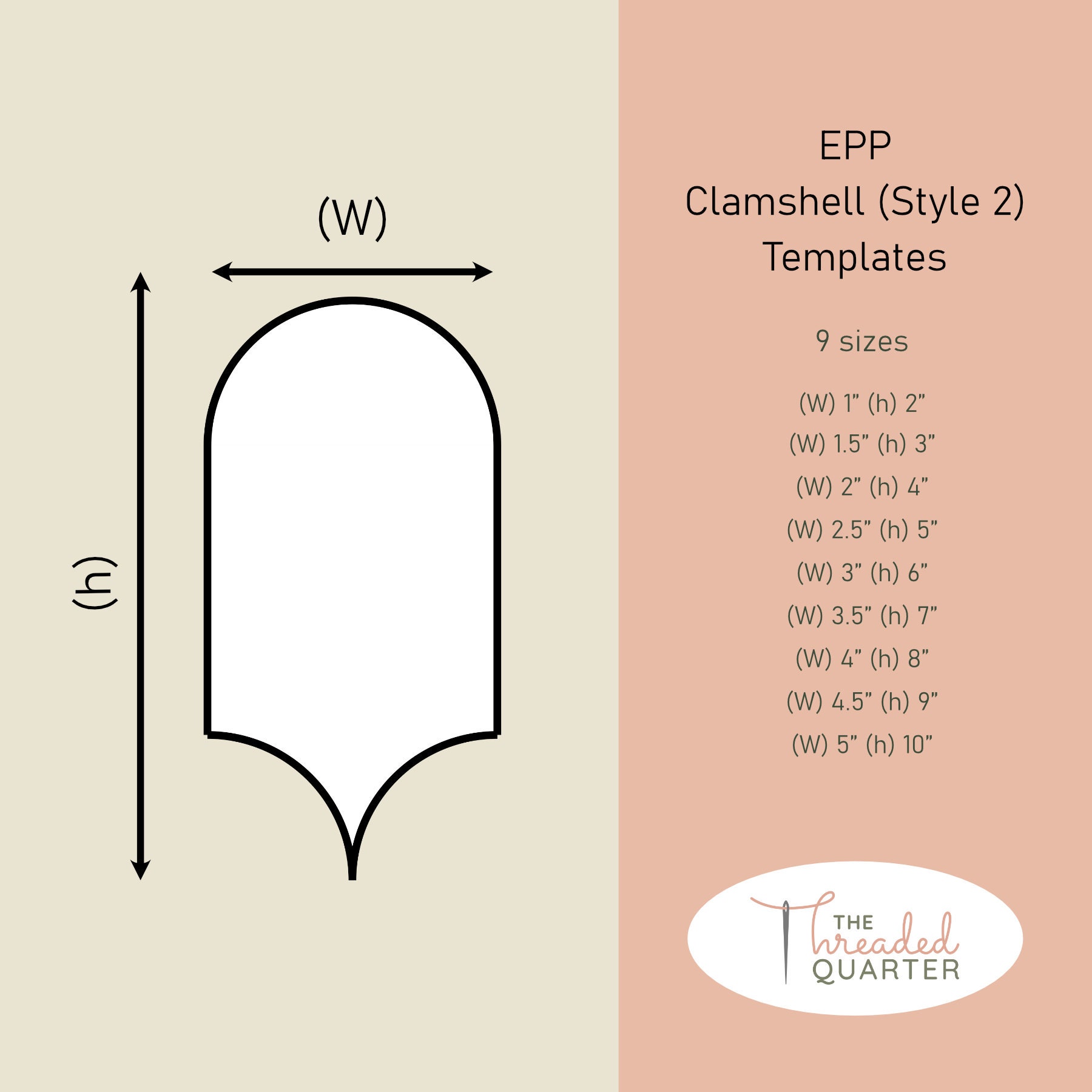 9 Sizes Printable Clamshell Style 2 EPP Templates PDF Instant Download ...
