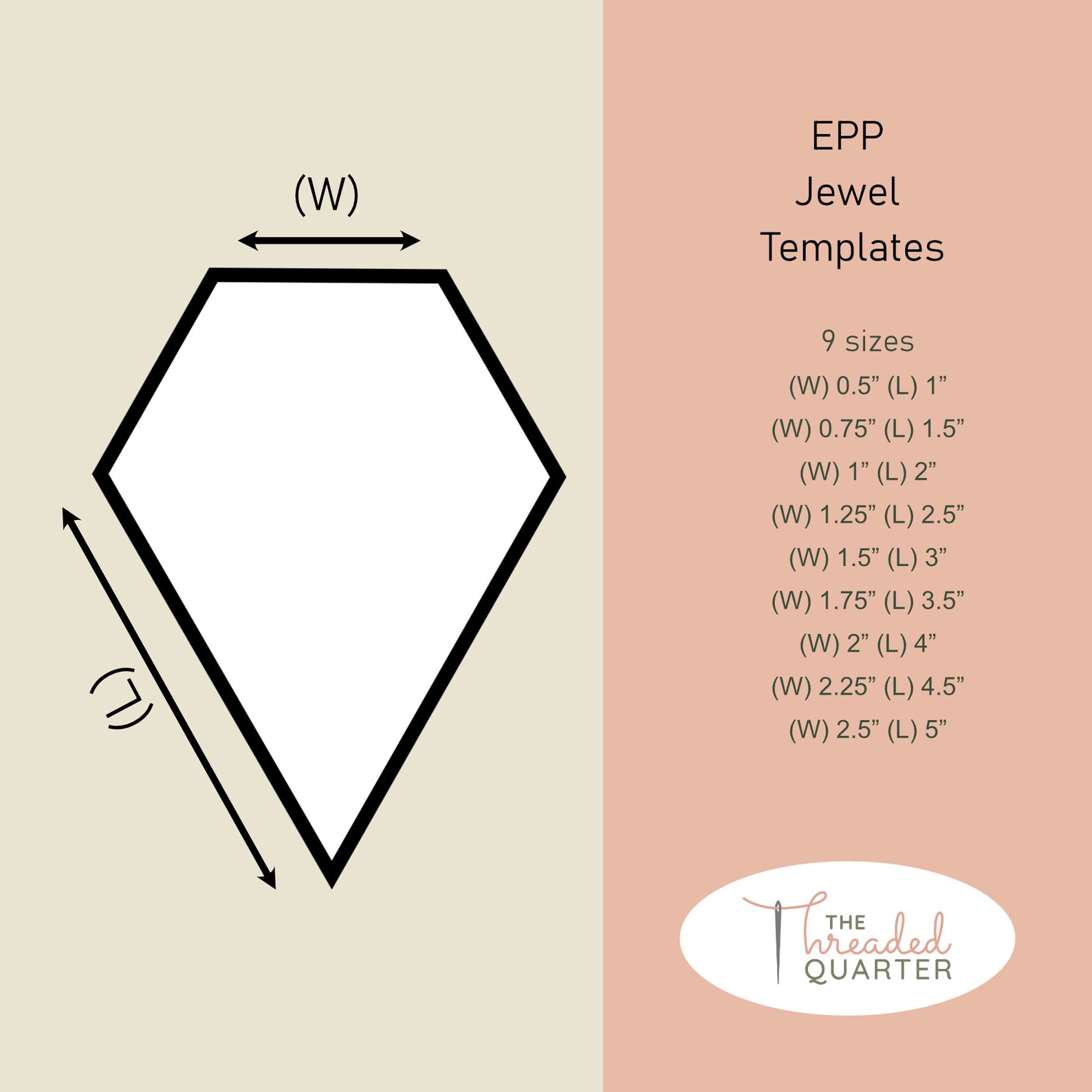 9 Sizes Printable Jewel EPP Templates PDF Instant Download - Etsy