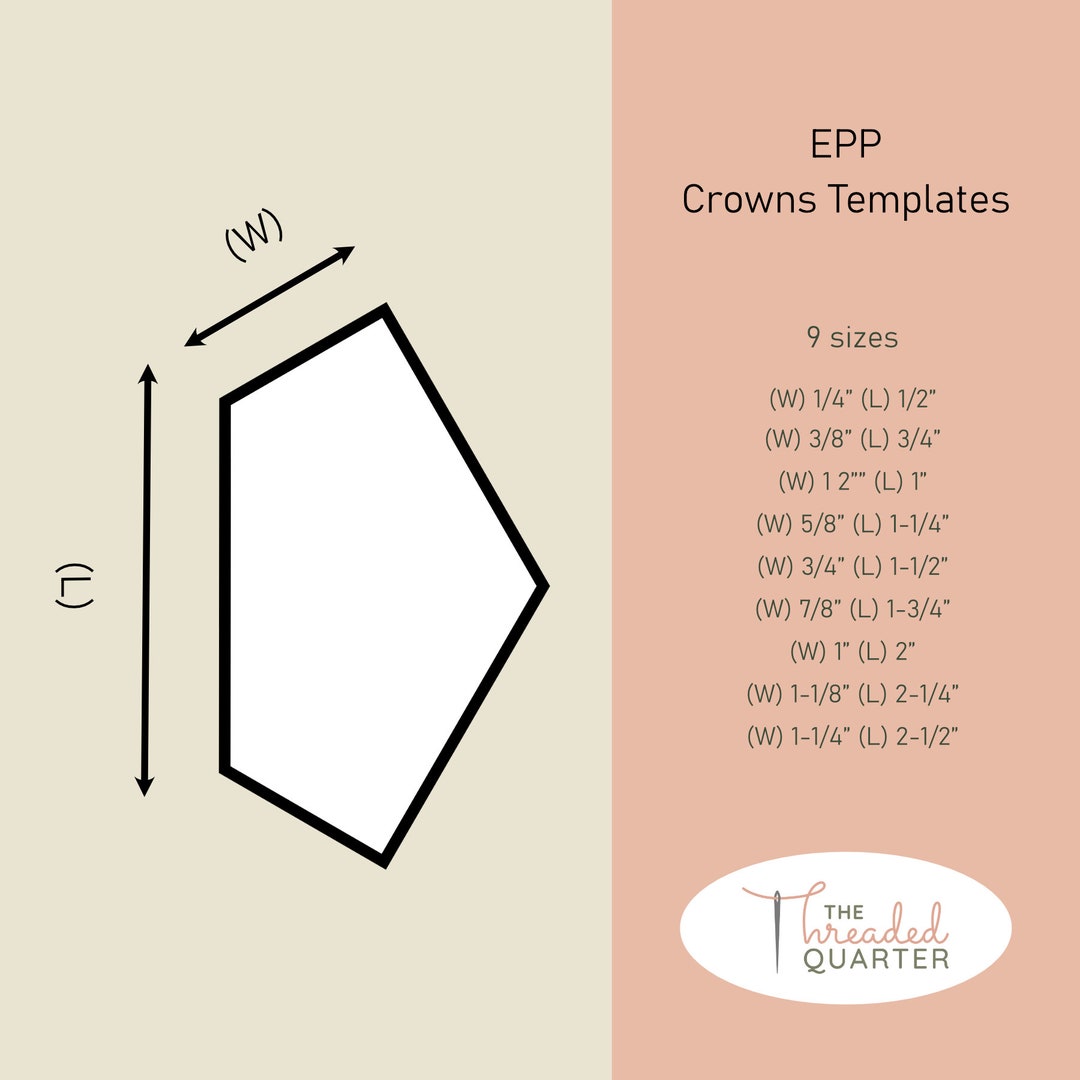 9 Sizes Printable Crown EPP Templates PDF Instant Download - Etsy