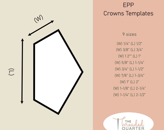 9 Sizes Printable Crown EPP Templates PDF Instant Download - Etsy
