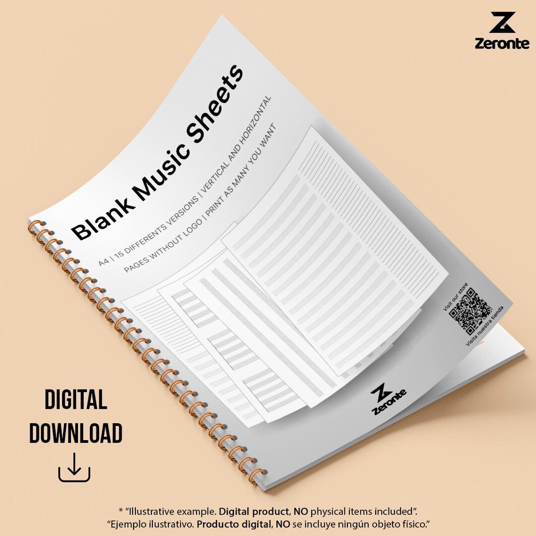 Blank Sheet Music, Printable, Sheet Music, Staff Paper, Blank Music ...