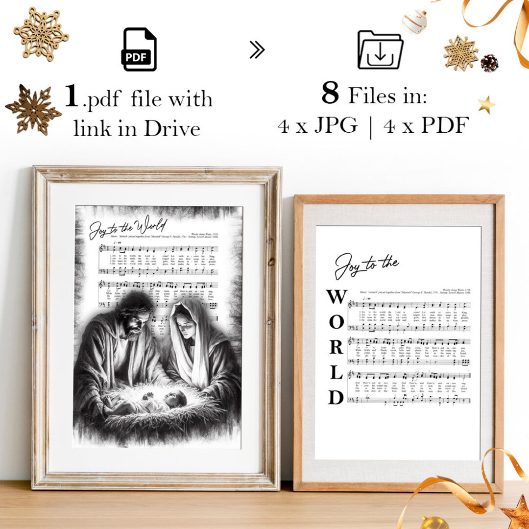 Christmas Sheet Music, Joy to the World, BUNDLE, Carols, Printable ...