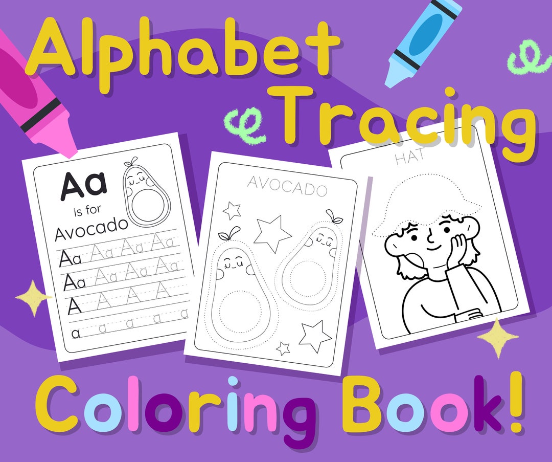 Alphabet Tracing Coloring Book for Kids Alphabet Learning - Etsy