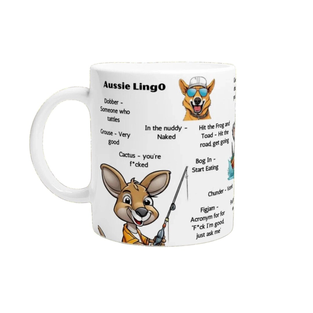 Funny Aussie Lingo Mug: Unique Australian Slang Coffee Cup - Etsy Australia