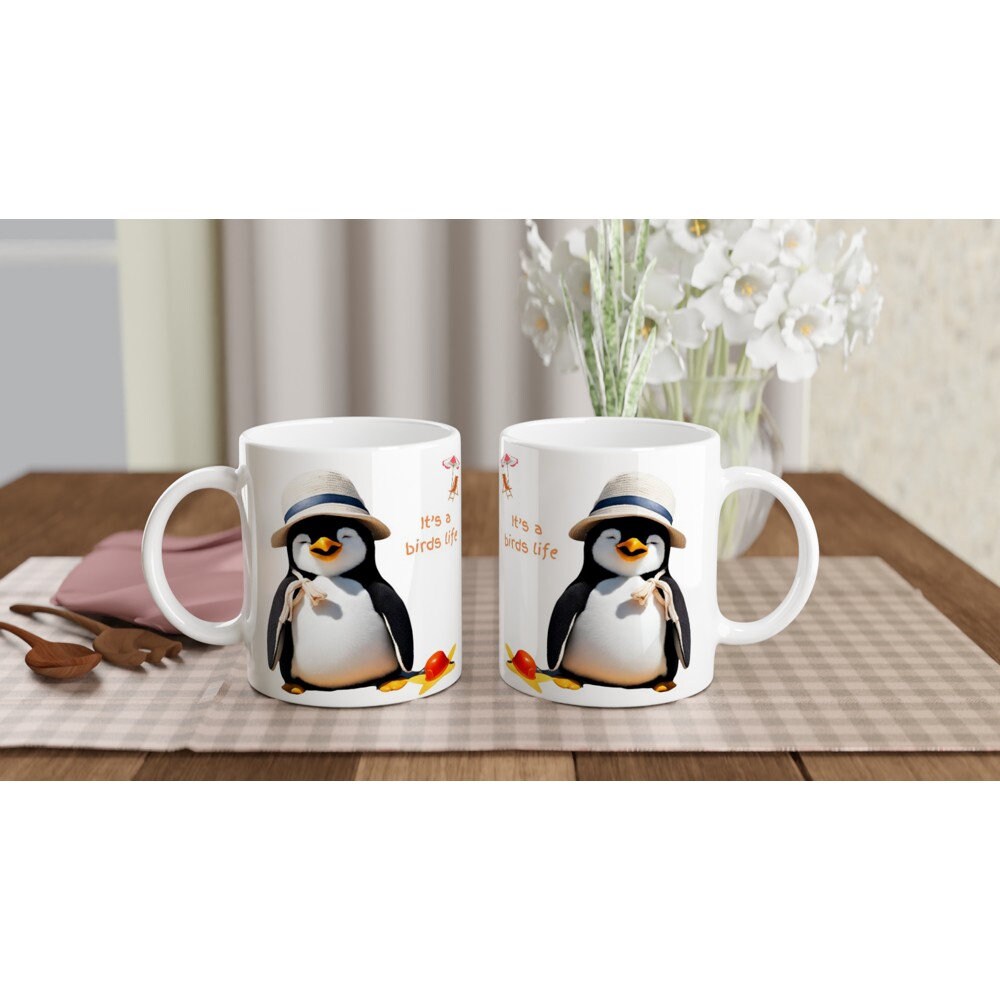 Cute Penguin Coffee Mug, Beach Themed Summer,coffee Mugs, Emperor ...