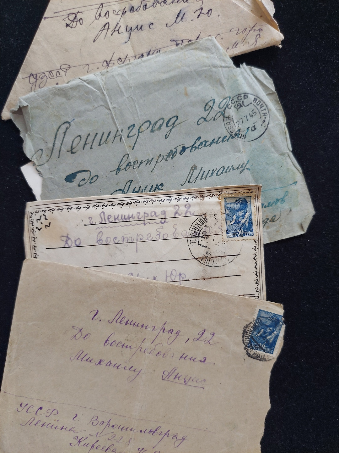 Soviet WW2 Original 1940s Correspondence Letters to Leningrad From ...