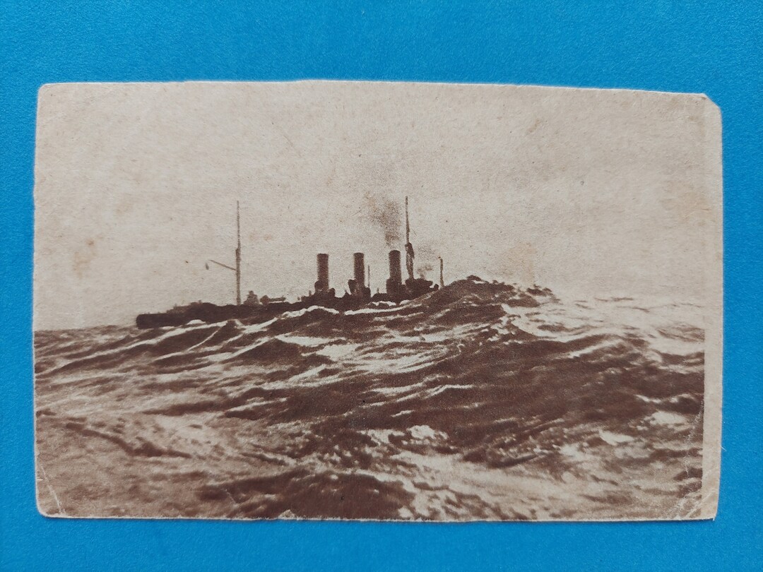 Early Soviet Russian Navy Postcard, 1920s Soviet Sailors on Steamship ...