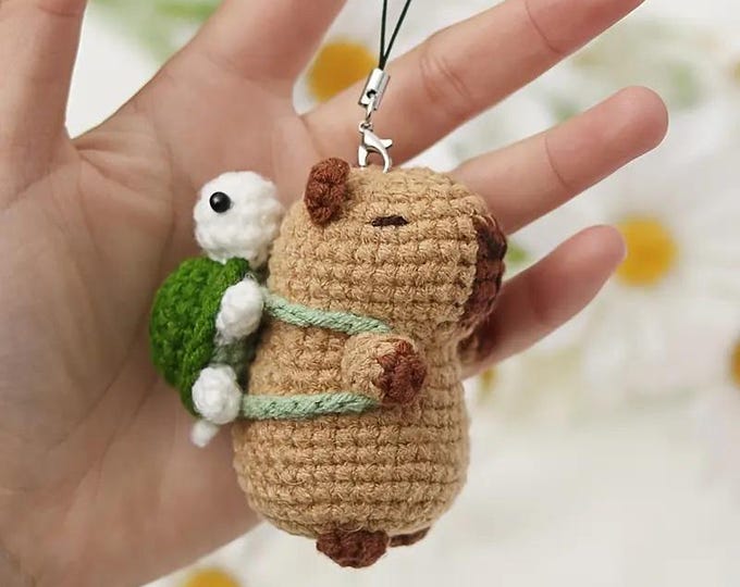 DIY Capybara Crochet Kit Material Capybara Package Handmade Turtle ...