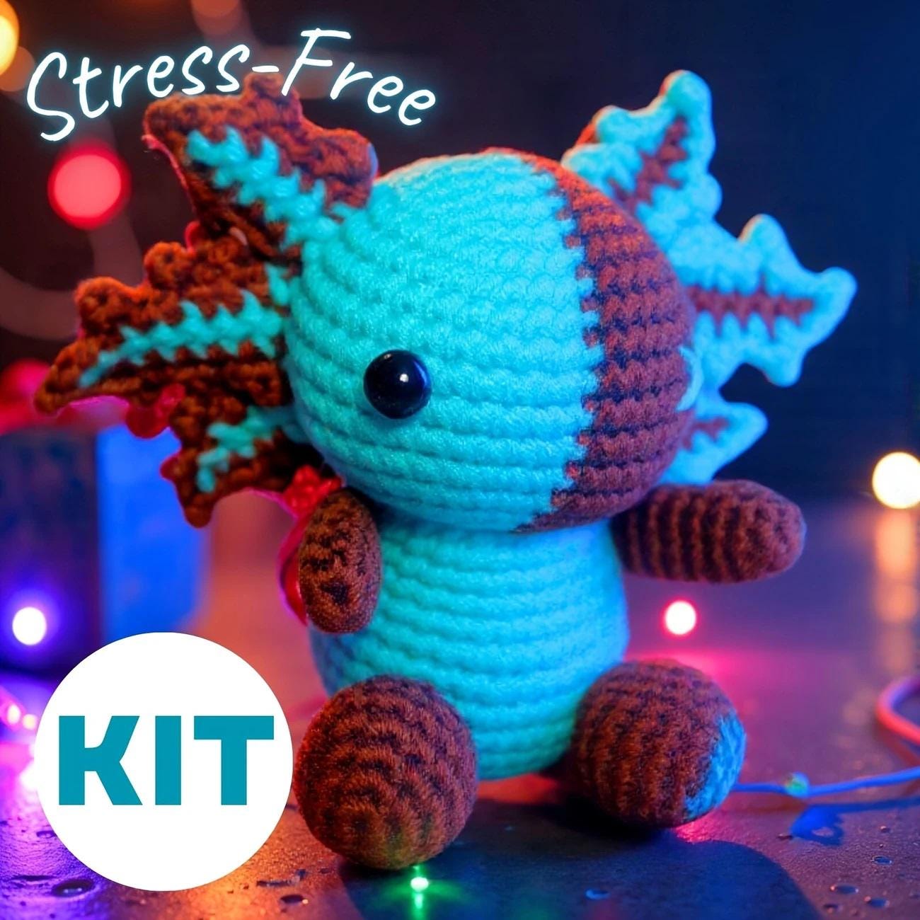 Crochet Axolotl Starter Kit: Amigurumi DIY Project With Video Tutorial ...