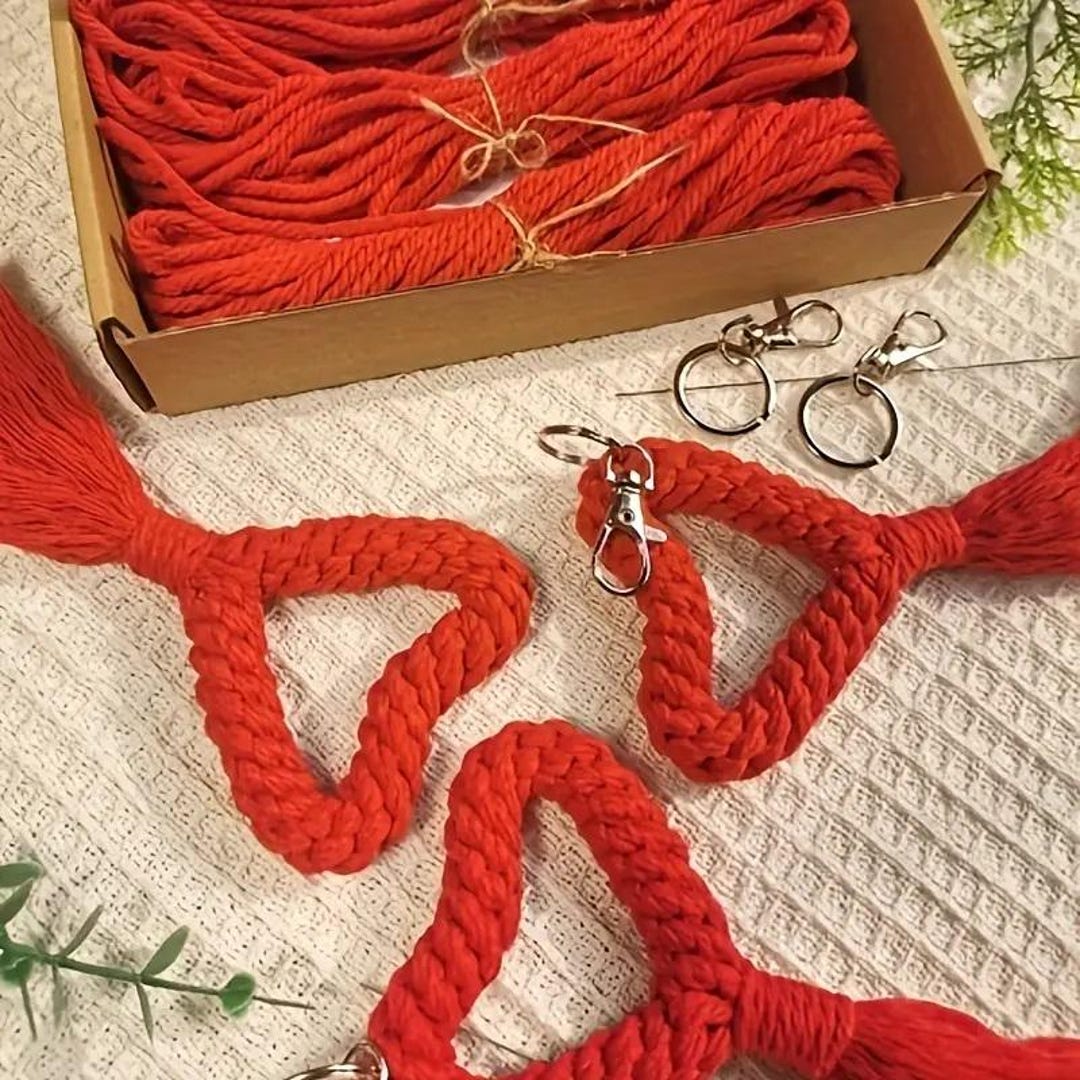 3pcs Love Heart Keychain DIY Crochet Kit: Valentine's Day Craft - Etsy