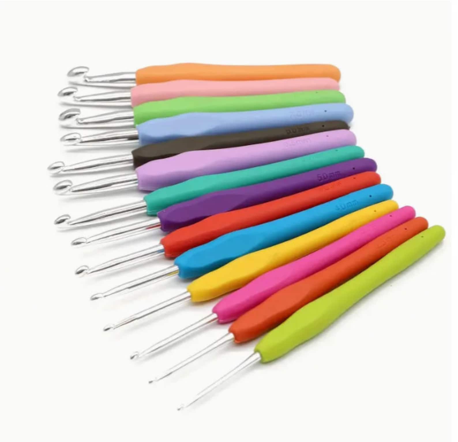 Multicolor Aluminum Crochet Hook Set: 14 Sizes (2mm-10mm) - Etsy