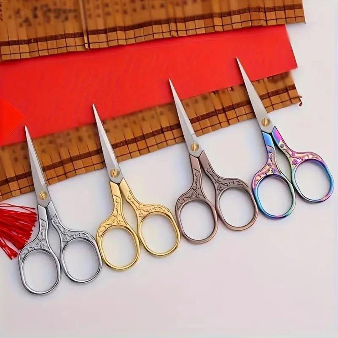 Stainless Steel Vintage Scissors Sewing Fabric Cutter Embroidery ...