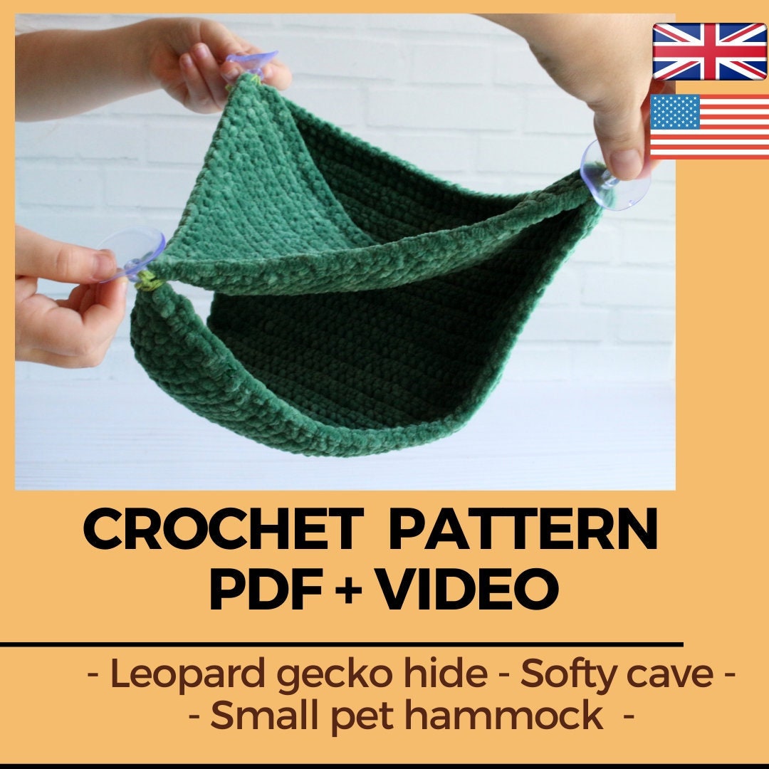 Crochet Pattern Double Leopard Gecko Hammock, Bearded Dragon ...