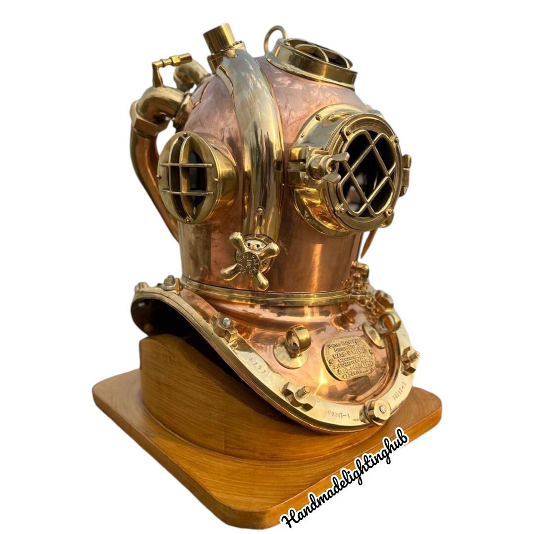 22-inch Mark V US Navy Diving Helmet – Full-size Copper & Brass ...