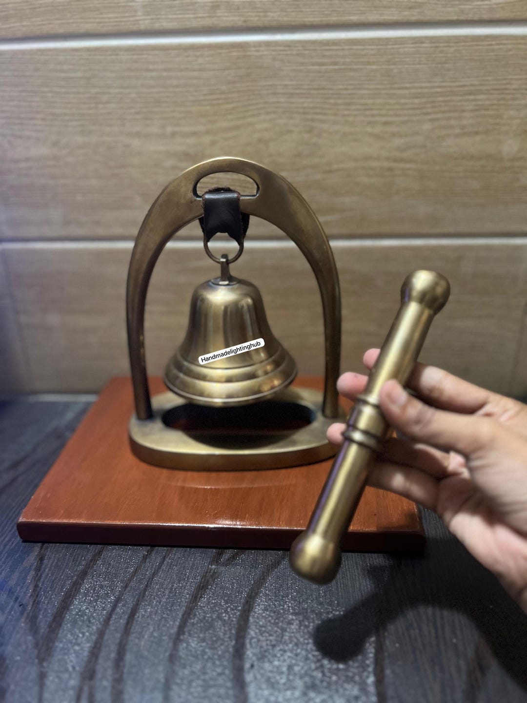 Personalized Brass Bell With Hammer - Custom Engraved Brass Bell ...