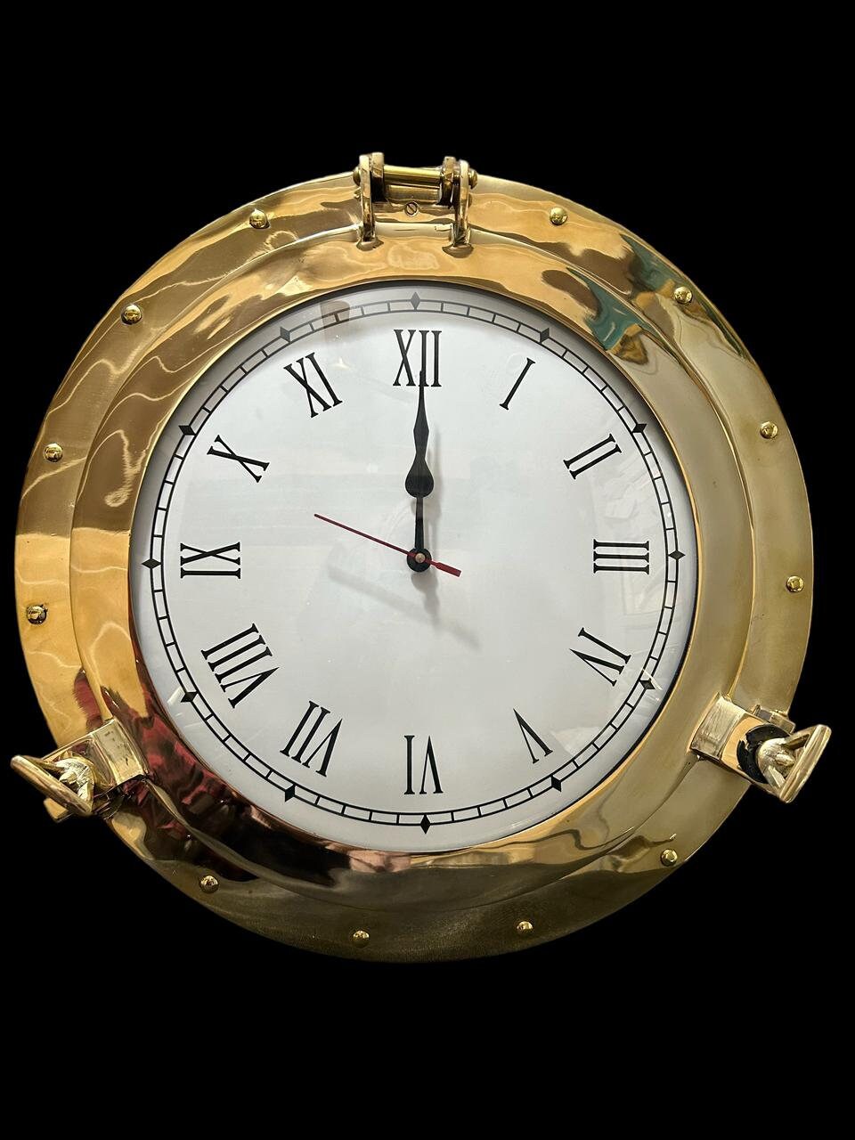 Brass Ship Porthole Clocklarge Analog Display Vintage Nautical Marine ...