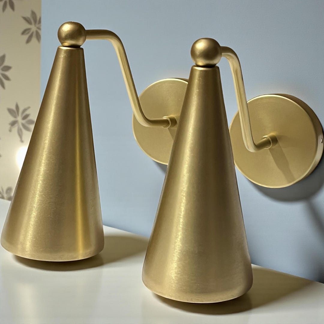 Mid-century Modern Row Brass Wall Sconce - Etsy