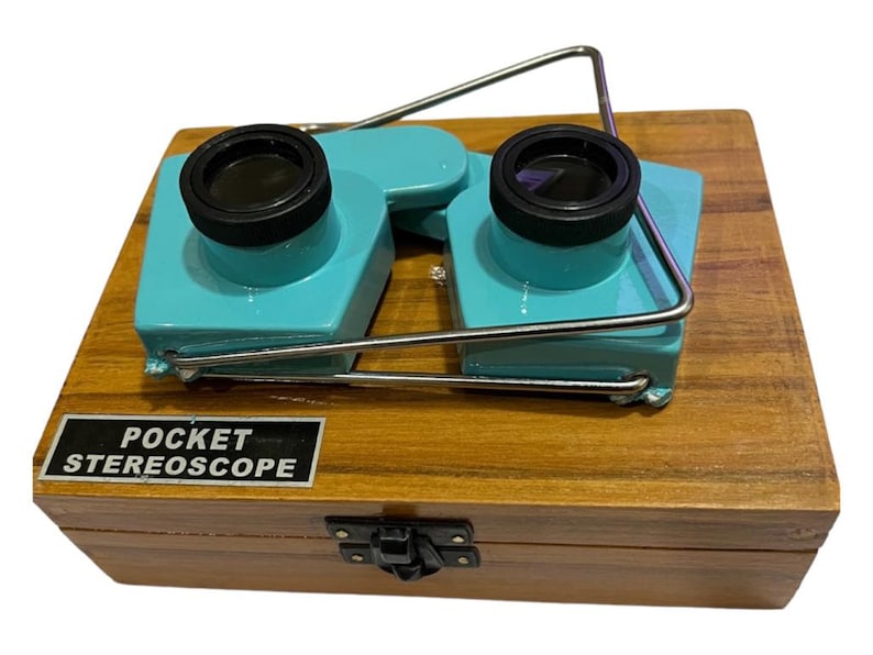 Pocket Stereoscope Mini Aluminum Folding 2 X View Pocket Stereoscope ...