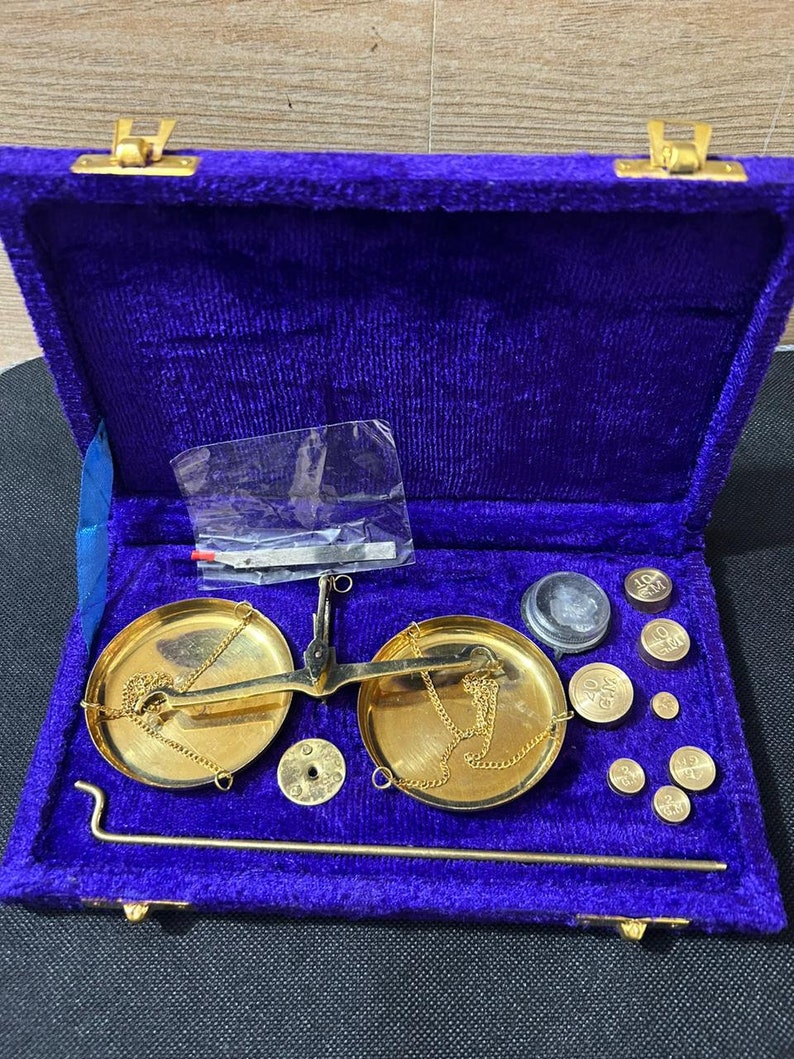 Weighing Scales tarazu Showpiece Gold and Dimond Goldsmith - Etsy