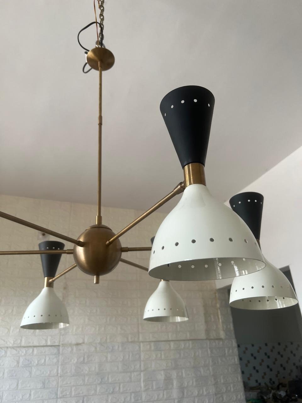 1950s Mid Century Modern Stilnovo Sputnik Chandelier 12 Light 6 Arm ...