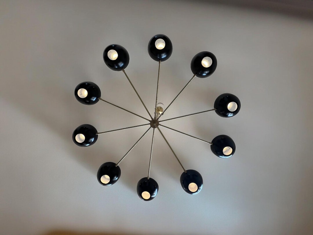 Mid-century Modern Sputnik Chandelier – 10-light Black Stilnovo ...