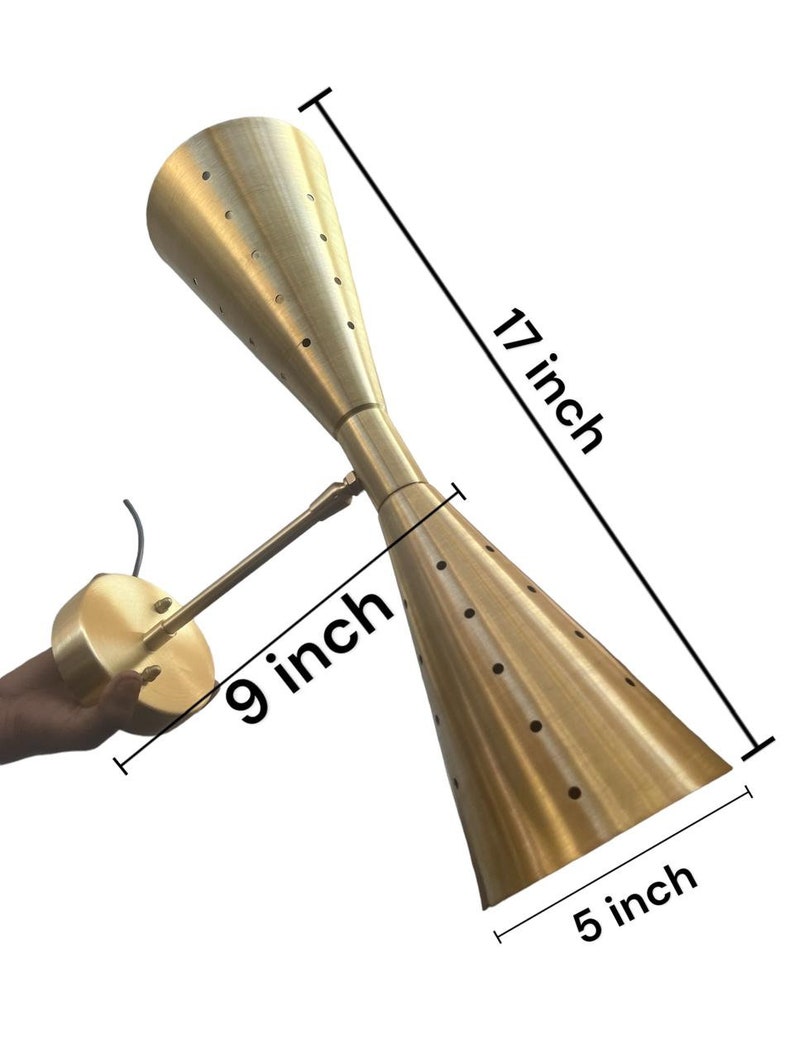 Mid-century Modern Brass Wall Sconces Atomic Dual Cone Vanity Light ...