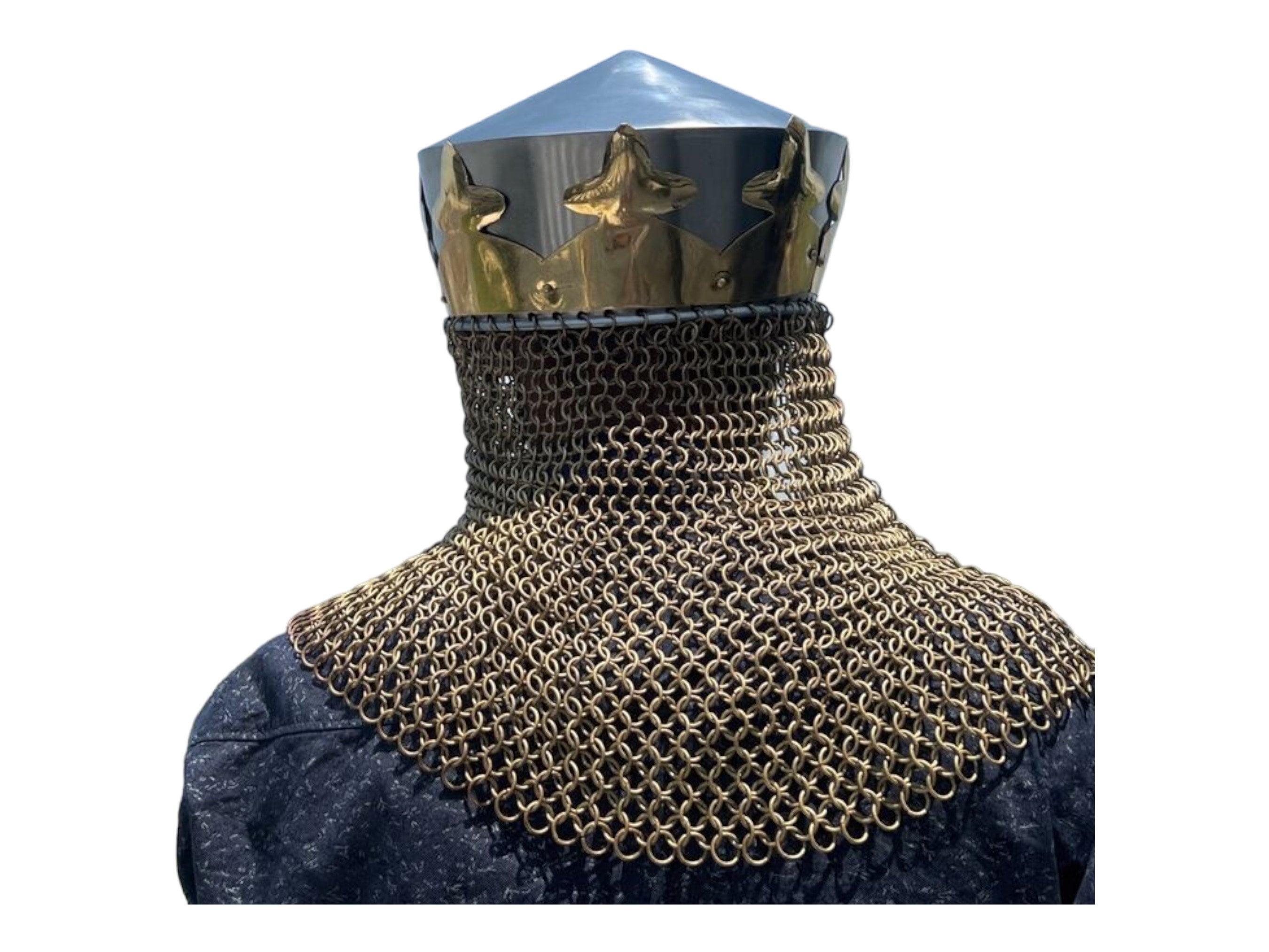 Medieval King Arthur Royal Crown Helmet With Chain Helmet Medieval ...