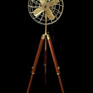 Handmade Nautical Wooden Tripod Floor Fan: Modern Home Decor - Etsy