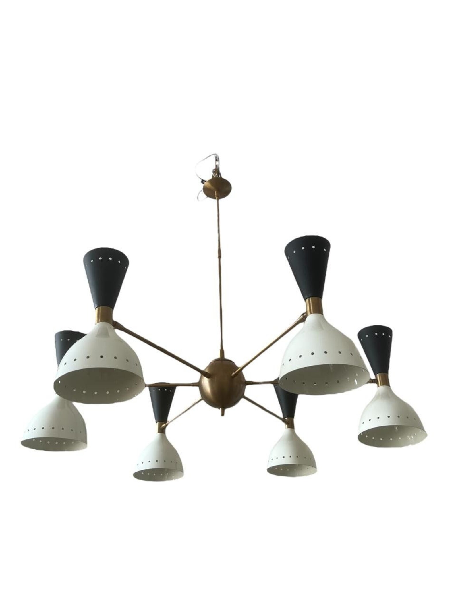 1950s Mid Century Modern Stilnovo Sputnik Chandelier 12 Light 6 Arm ...