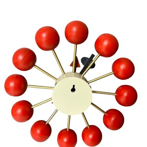George Nelson Style Wood Ball Clock Replica: Mid-century Modern Wall ...