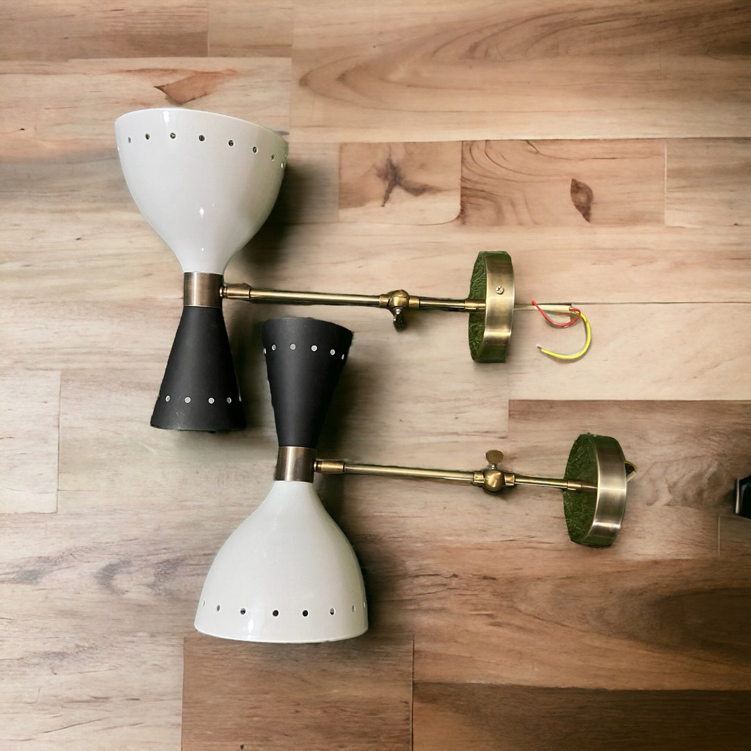 1950s Italian Mid Century Double Sconces Sputnik Diabolo Wall Lights ...