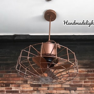 Copper Finish Ceiling Fan: Nautical Adjustable Height Home Decor - Etsy