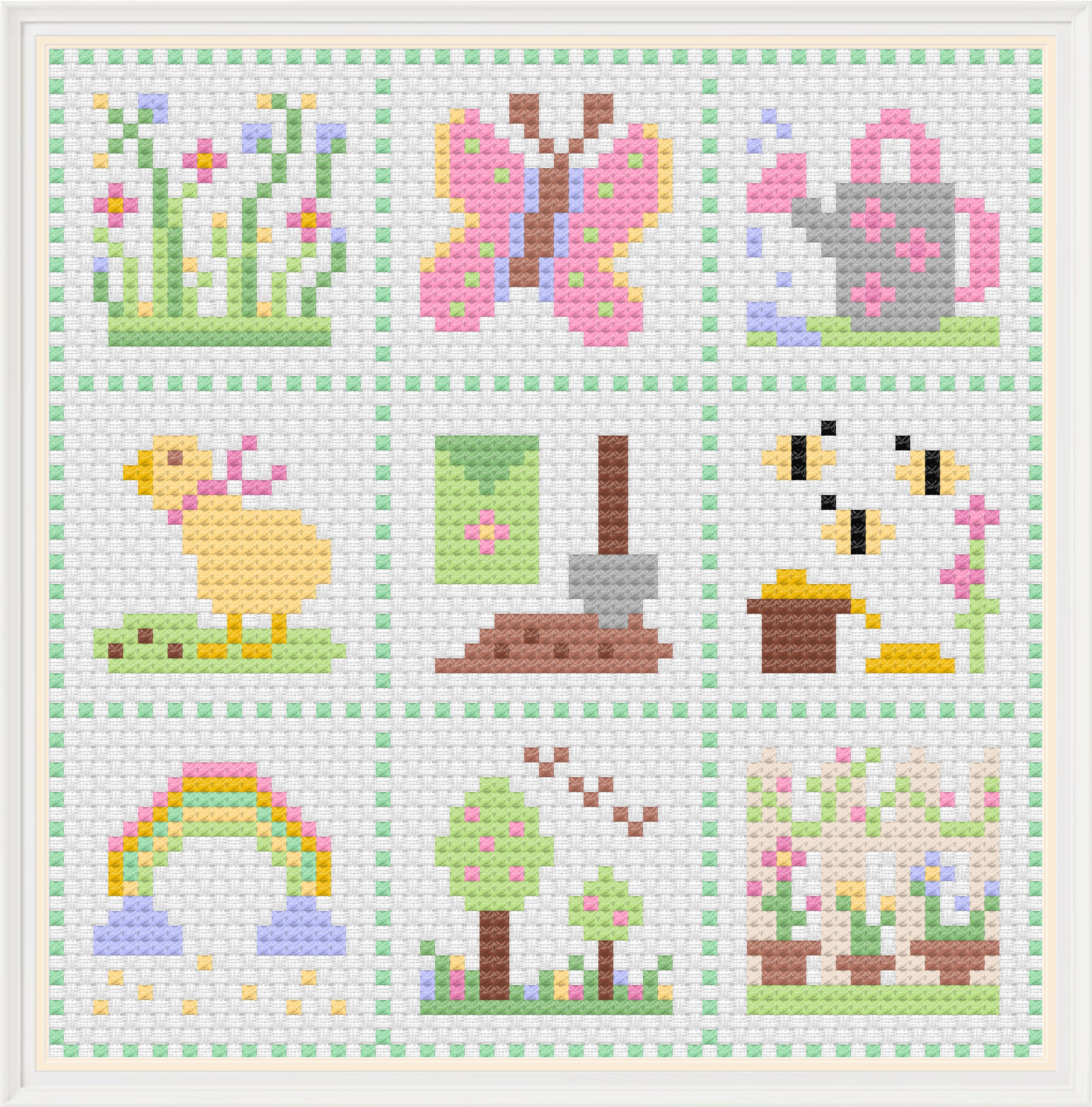 Easy Spring Sampler Cross Stitch Pattern PDF - Etsy