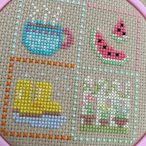 Easy Spring Sampler Cross Stitch Pattern PDF - Etsy