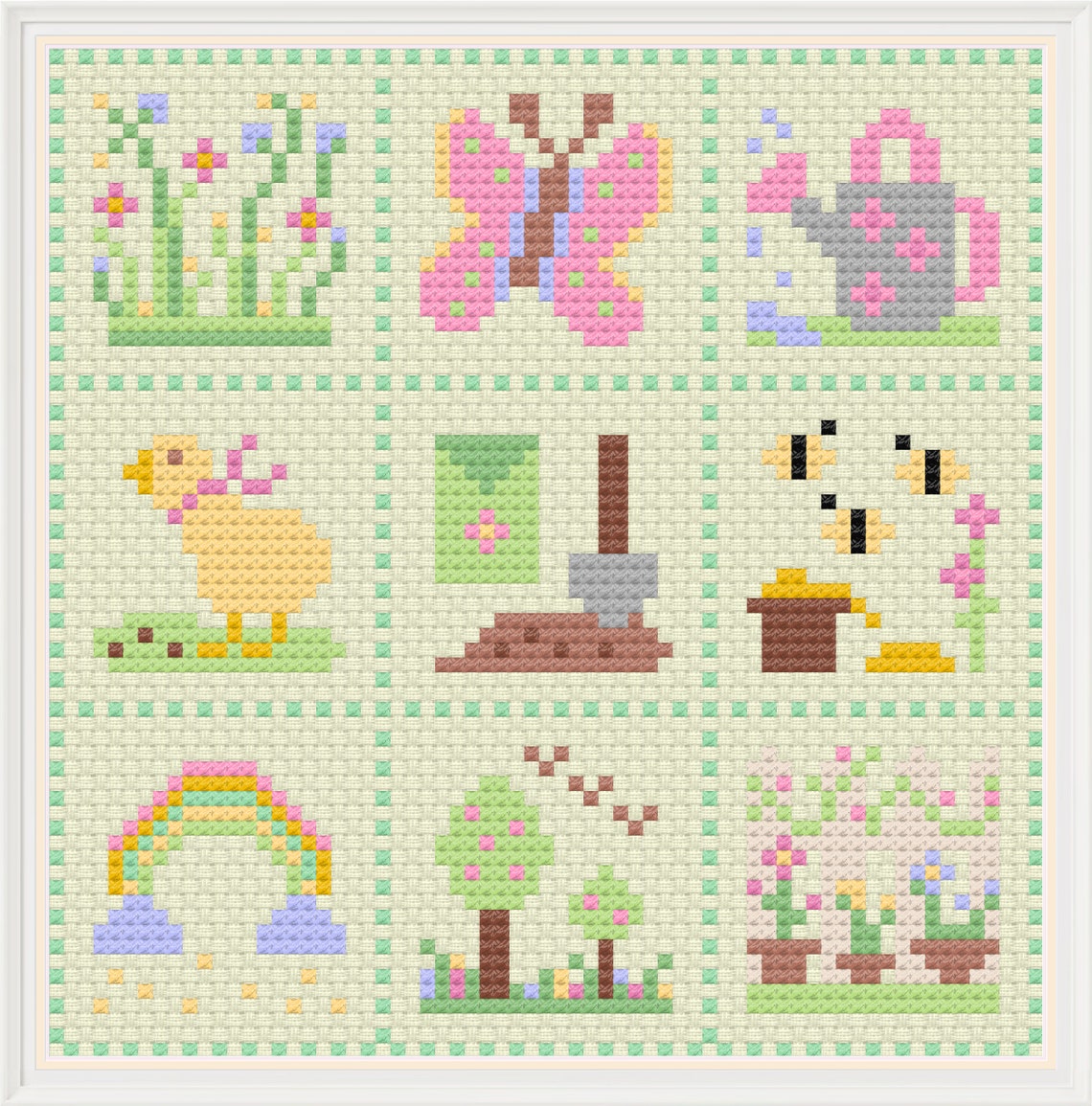Easy Spring Sampler Cross Stitch Pattern PDF - Etsy