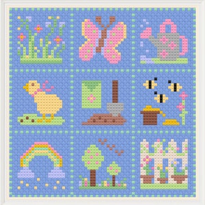 Easy Spring Sampler Cross Stitch Pattern PDF - Etsy