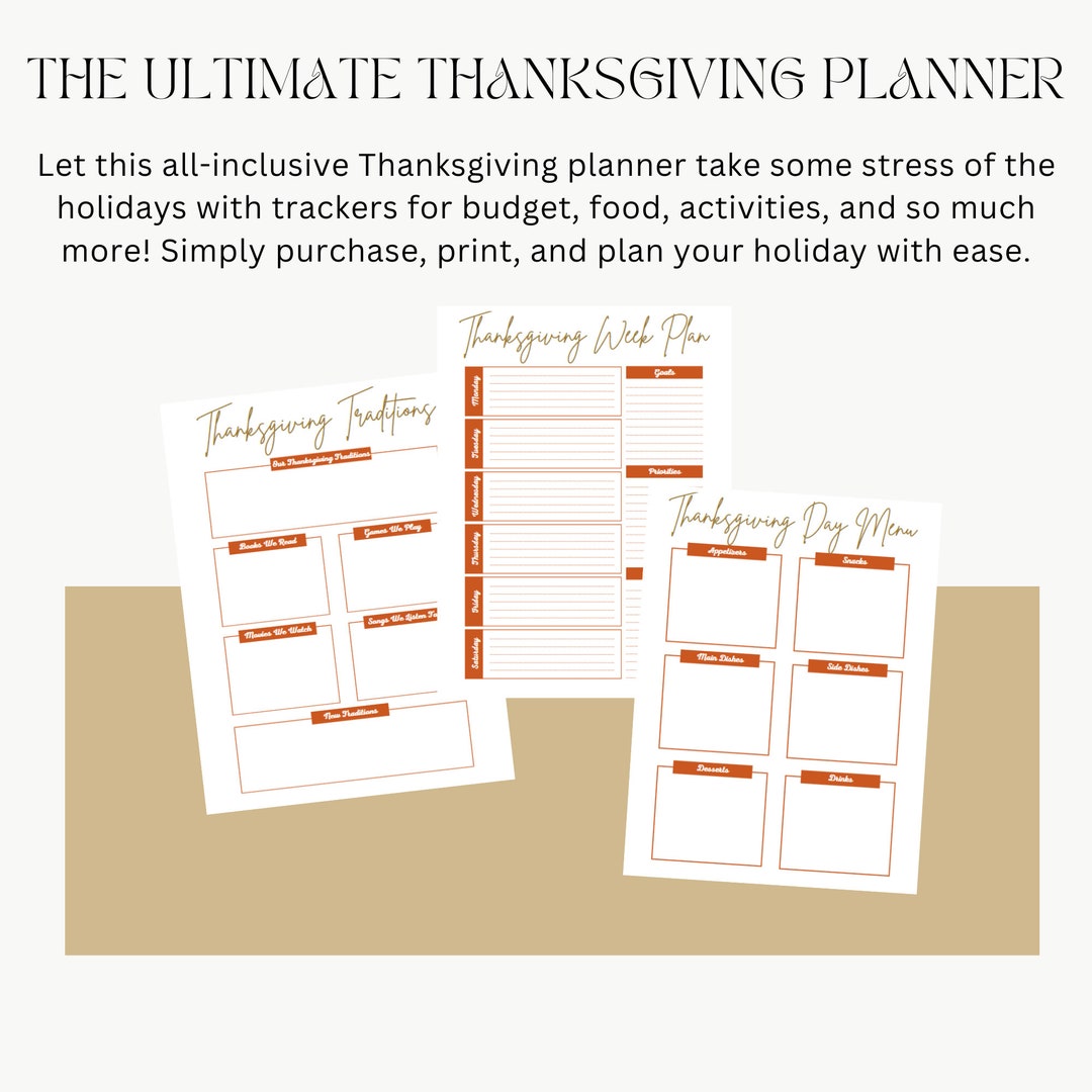 All-inclusive Printable Thanksgiving Planner - Etsy