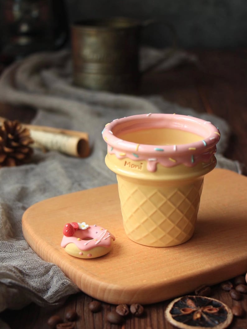 Handmade Ice Cream Cone Mug: Ceramic Dessert Lover Gift - Etsy